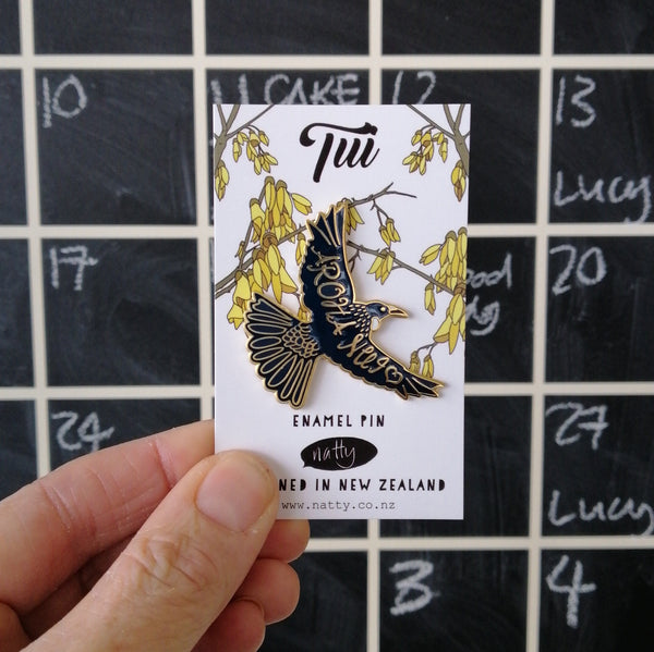 Tui Enamel Pin | NZ Made Jewellery | Natty – natty